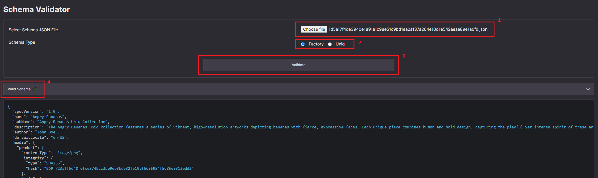 How To Validate Uniq Metadata Using Ultra Tool Kits Schema Validator Docs